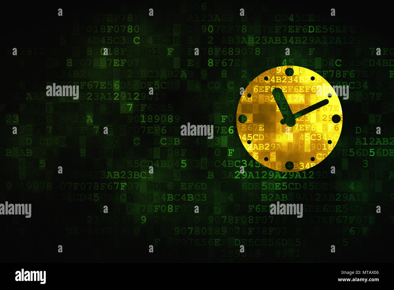Timeline concept: Clock on digital background Stock Photo - Alamy