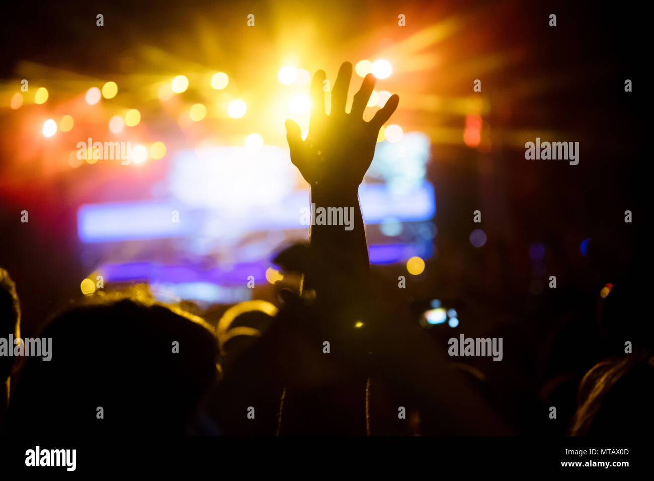 Picture of party people at music festival Stock Photo - Alamy