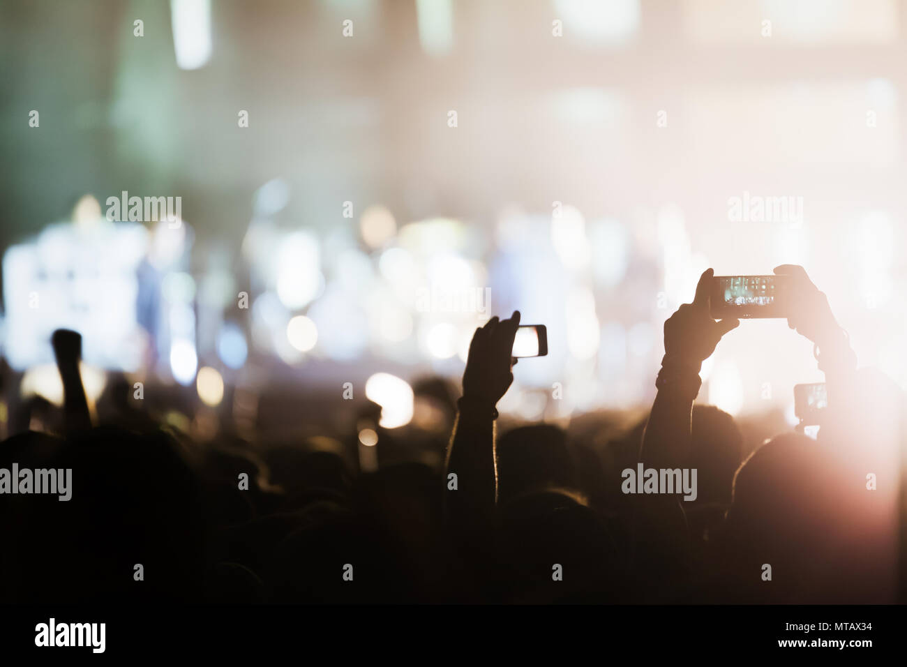Picture of party people at music festival Stock Photo - Alamy
