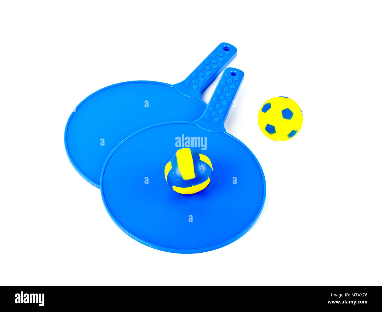 Beach tennis rackets with ball isolated on a white background Stock ...
