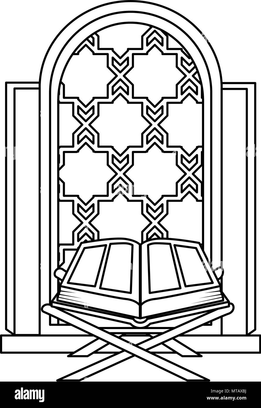 sacred book with temple window religious icon Stock Vector Image & Art ...
