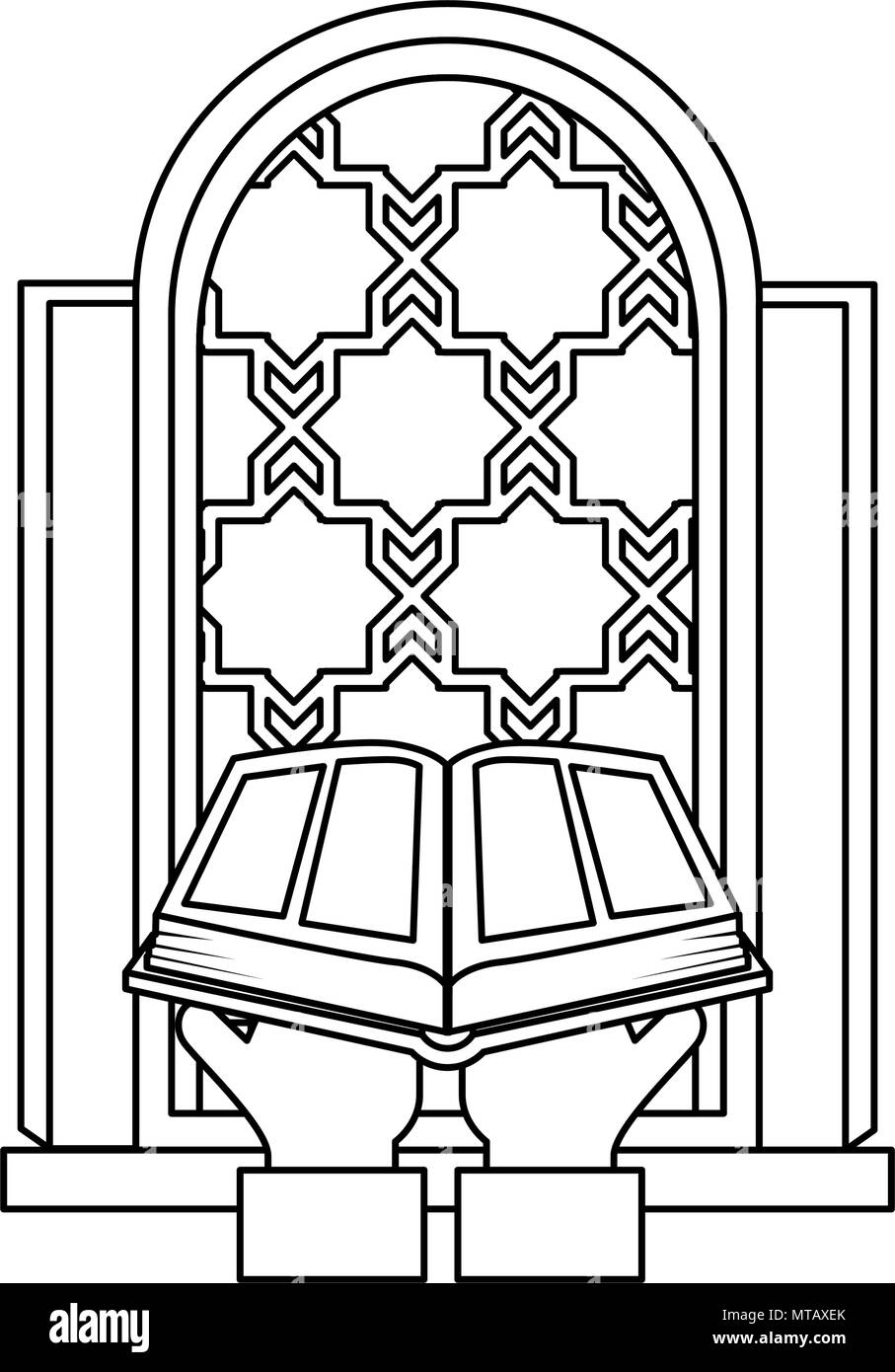 sacred book with temple window religious icon Stock Vector Image & Art ...