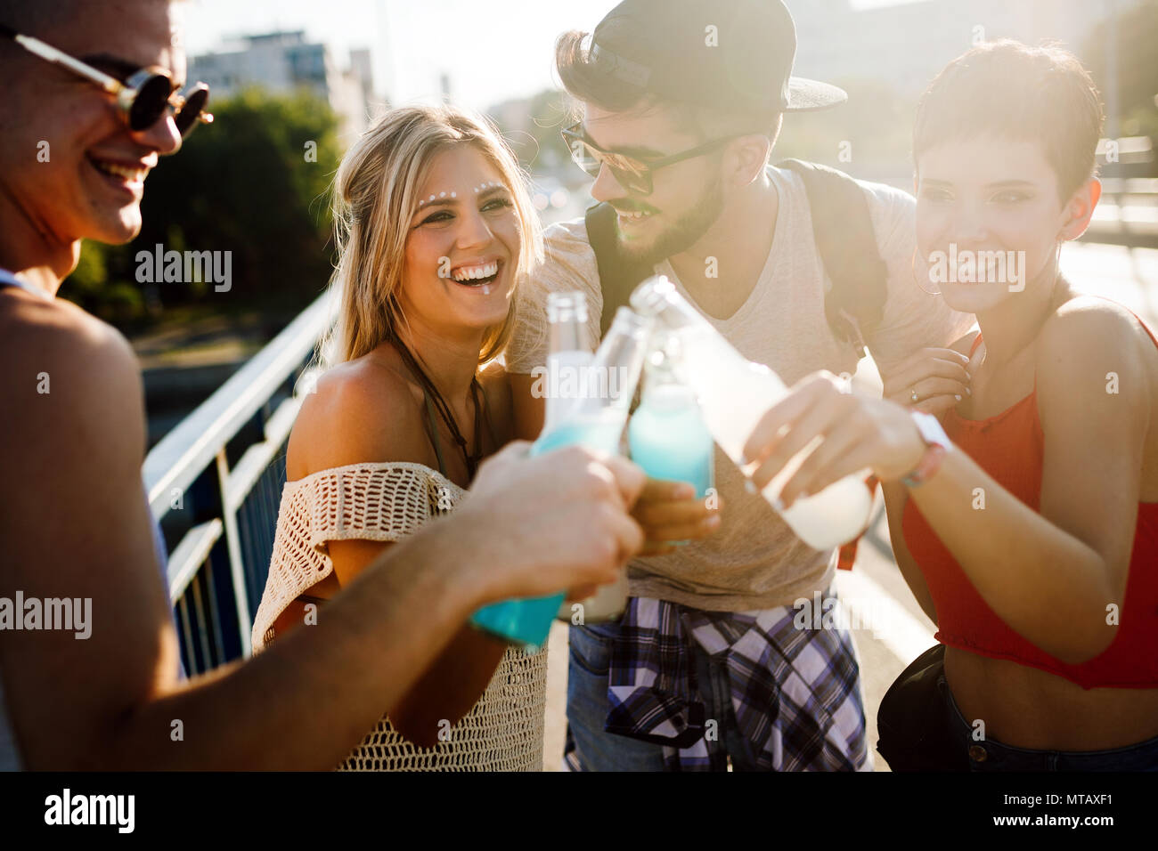 Group of young friends having fun together Stock Photo - Alamy