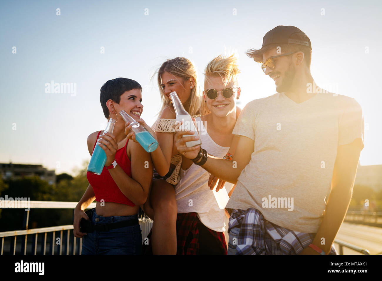 Group of young friends having fun together Stock Photo - Alamy