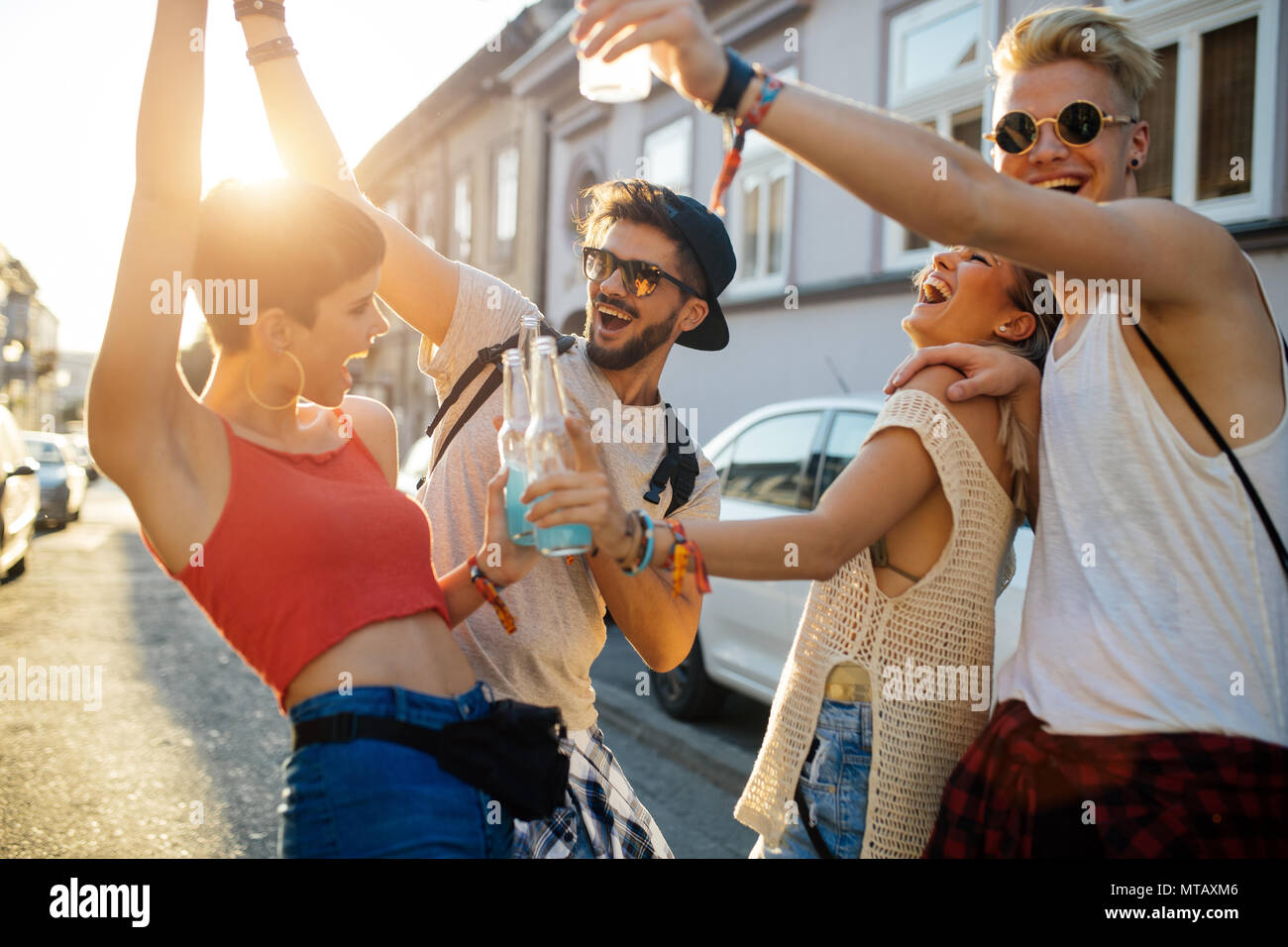 Group of young friends having fun together Stock Photo - Alamy