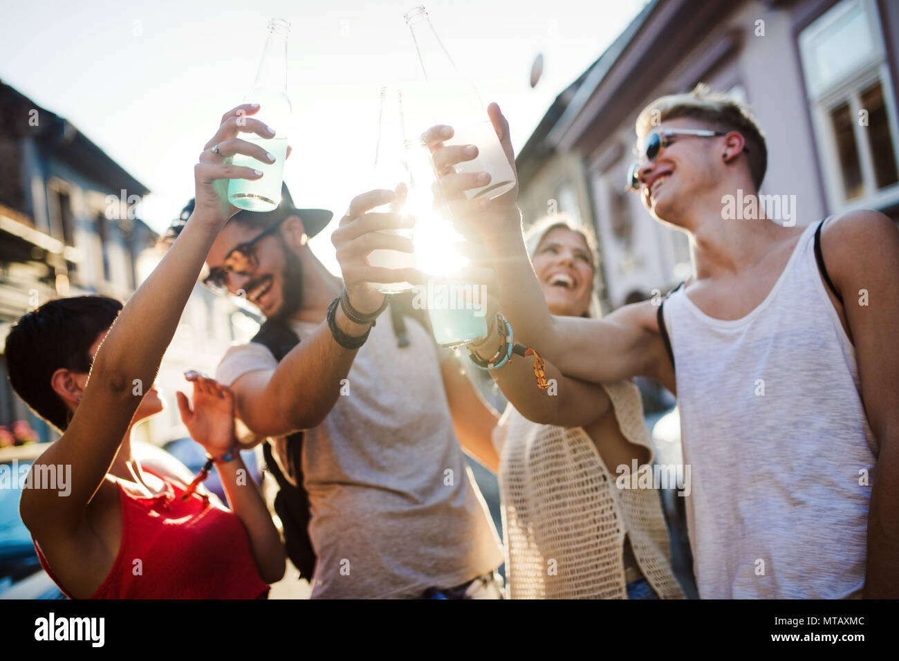 Group of young friends having fun together Stock Photo - Alamy