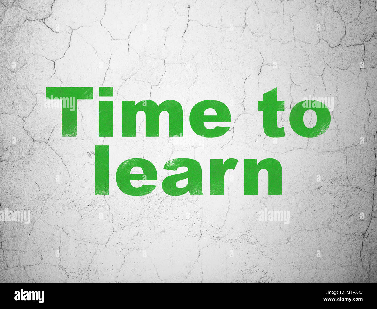 Learning concept: Time to Learn on wall background Stock Photo - Alamy