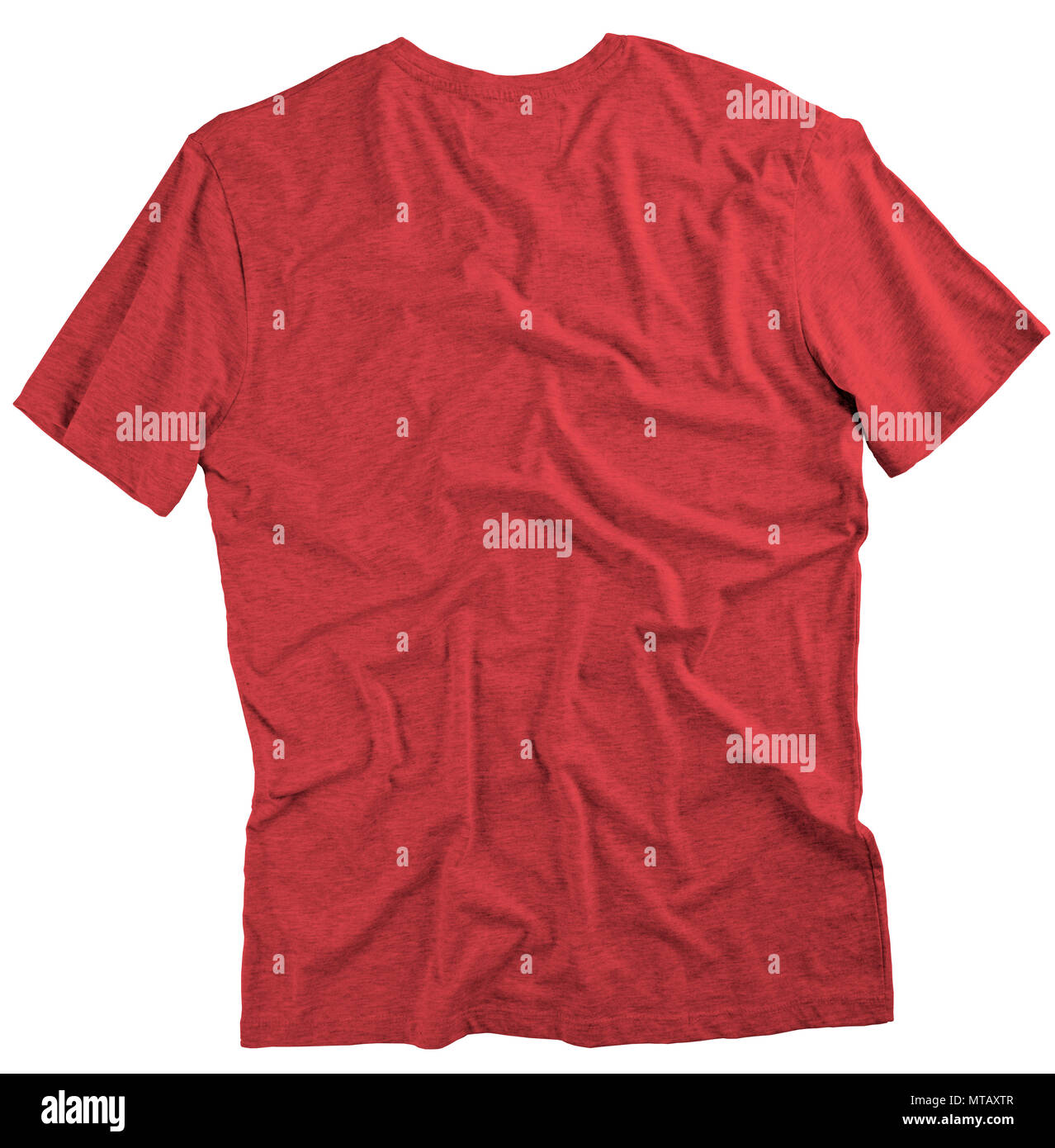 Backl view of red t-shirt on white background Stock Photo - Alamy