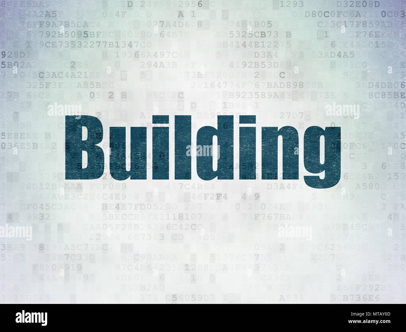 Construction concept: Building on Digital Data Paper background Stock ...
