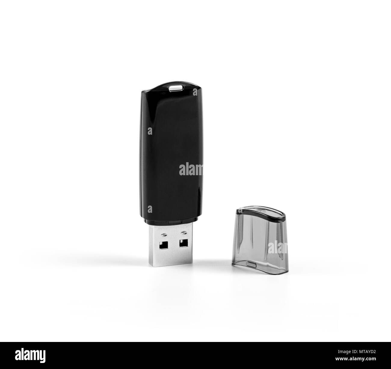 Black USB memory stick on white Stock Photo - Alamy