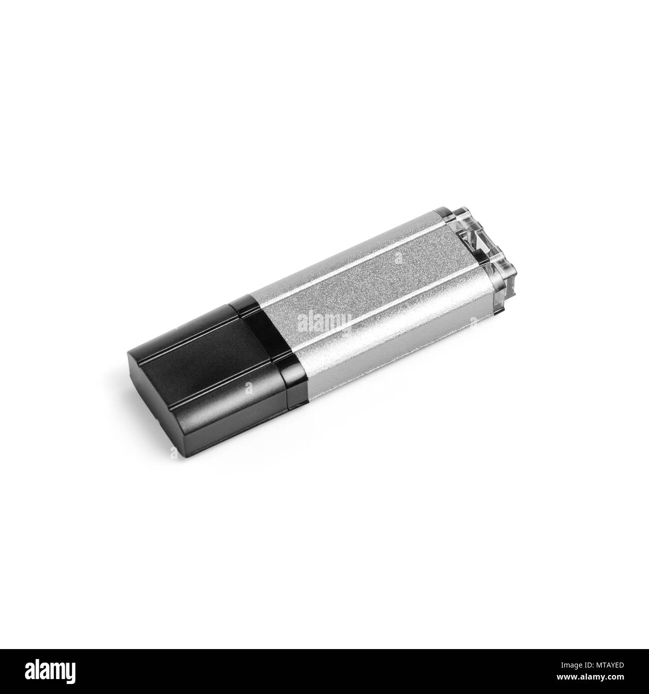 Grey usb flash drive on a white background Stock Photo - Alamy