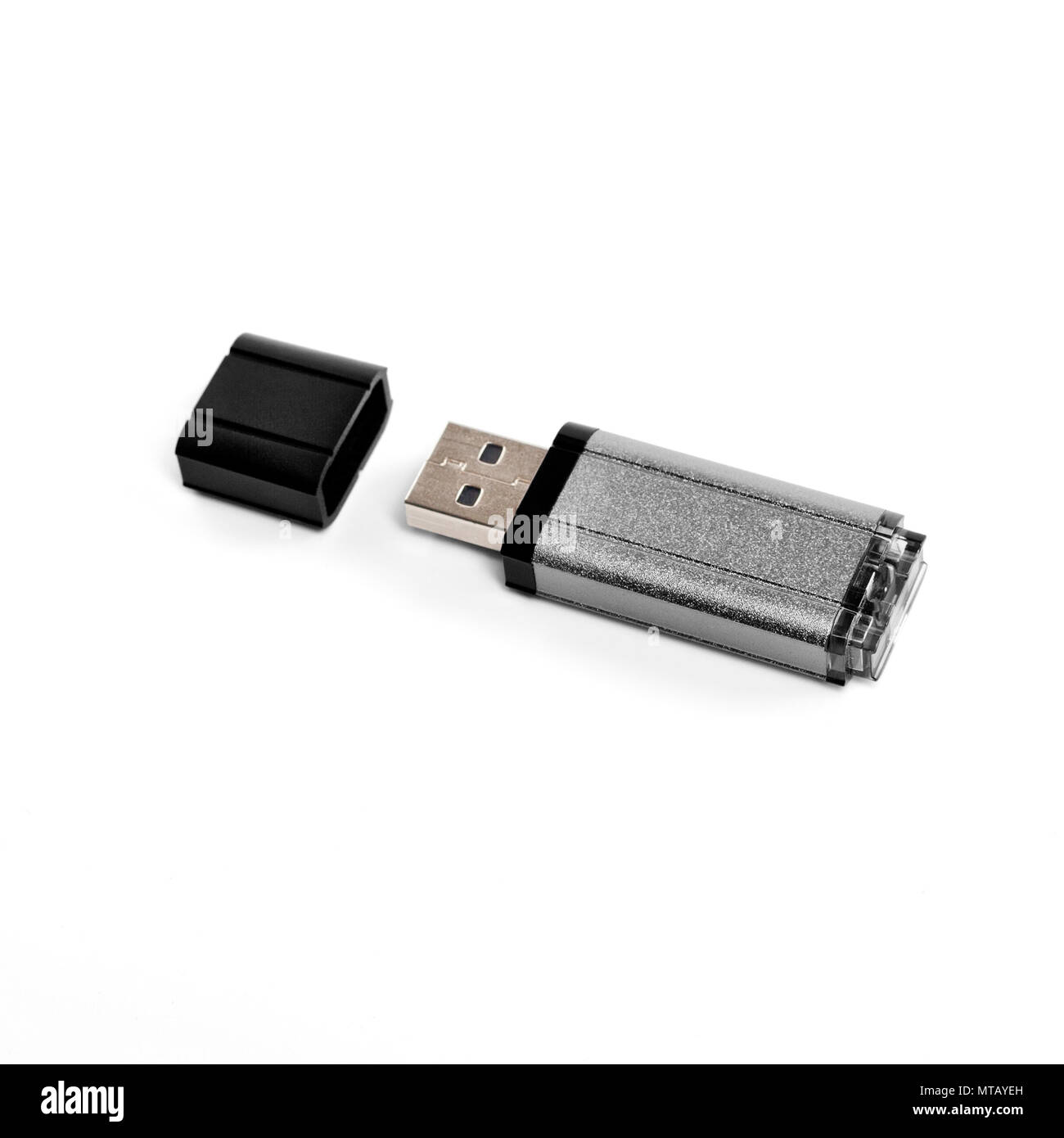 Grey usb flash drive on a white background Stock Photo - Alamy