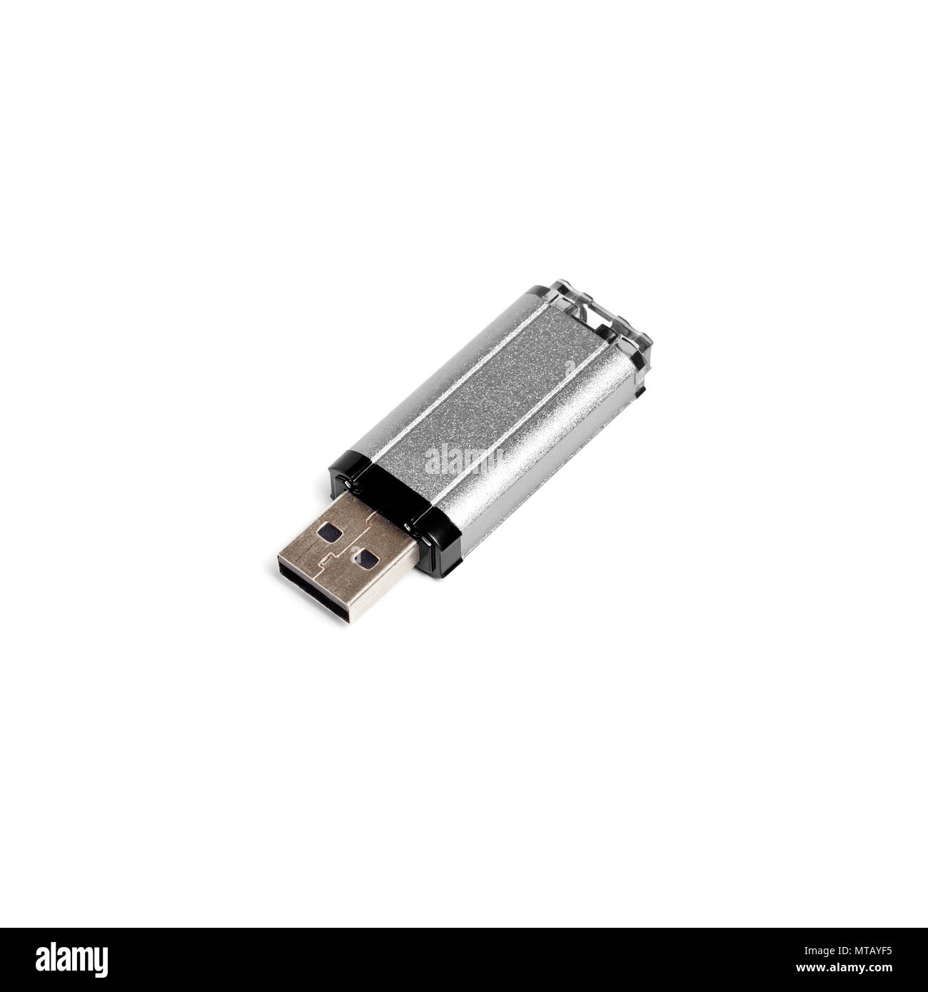 Grey usb flash drive on a white background Stock Photo - Alamy