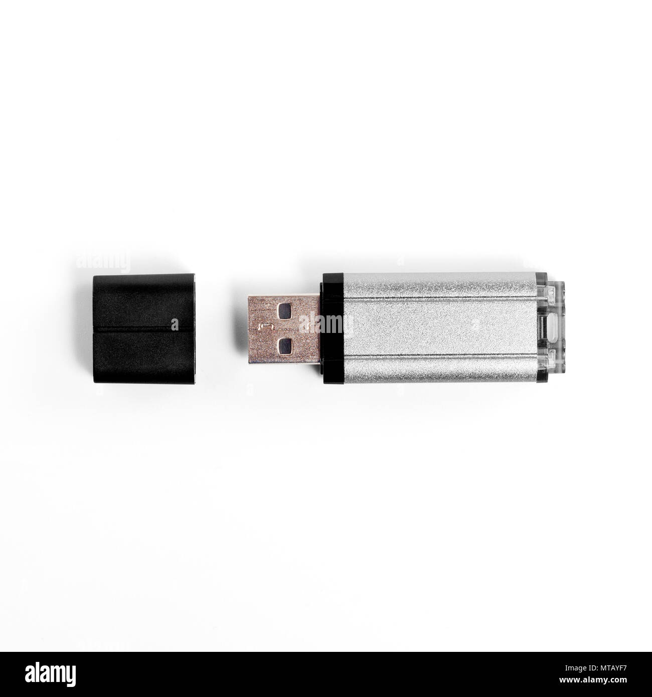 Grey usb flash drive on a white background Stock Photo - Alamy