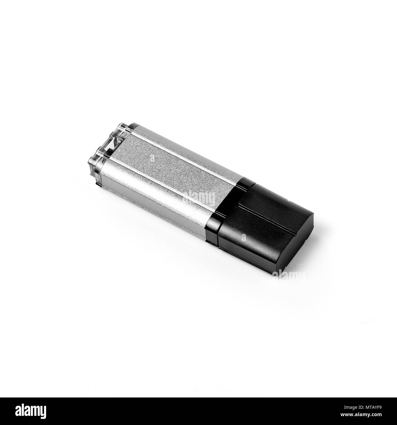 Grey usb flash drive on a white background Stock Photo - Alamy