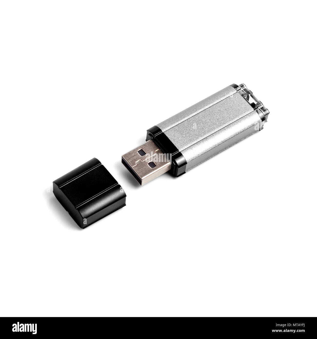 Grey usb flash drive on a white background Stock Photo - Alamy