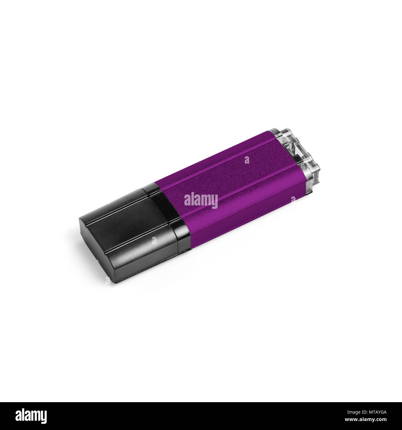 Purple usb flash drive on a white background Stock Photo - Alamy