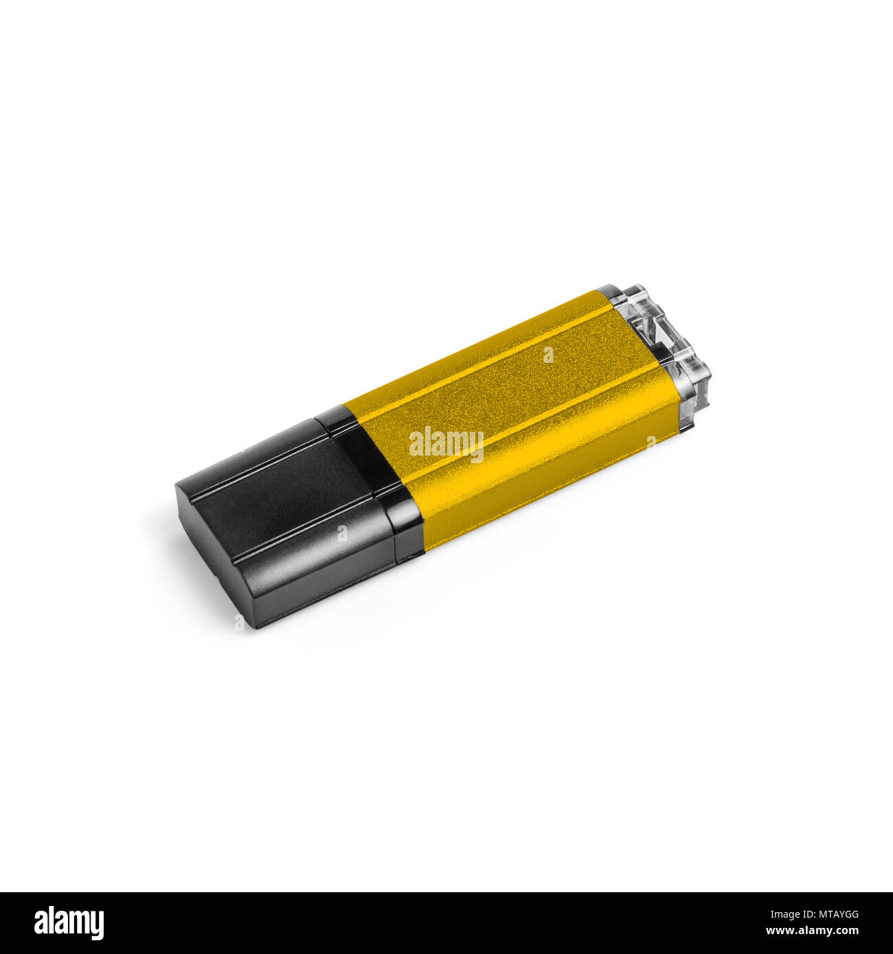 Yellow usb flash drive on a white background Stock Photo - Alamy