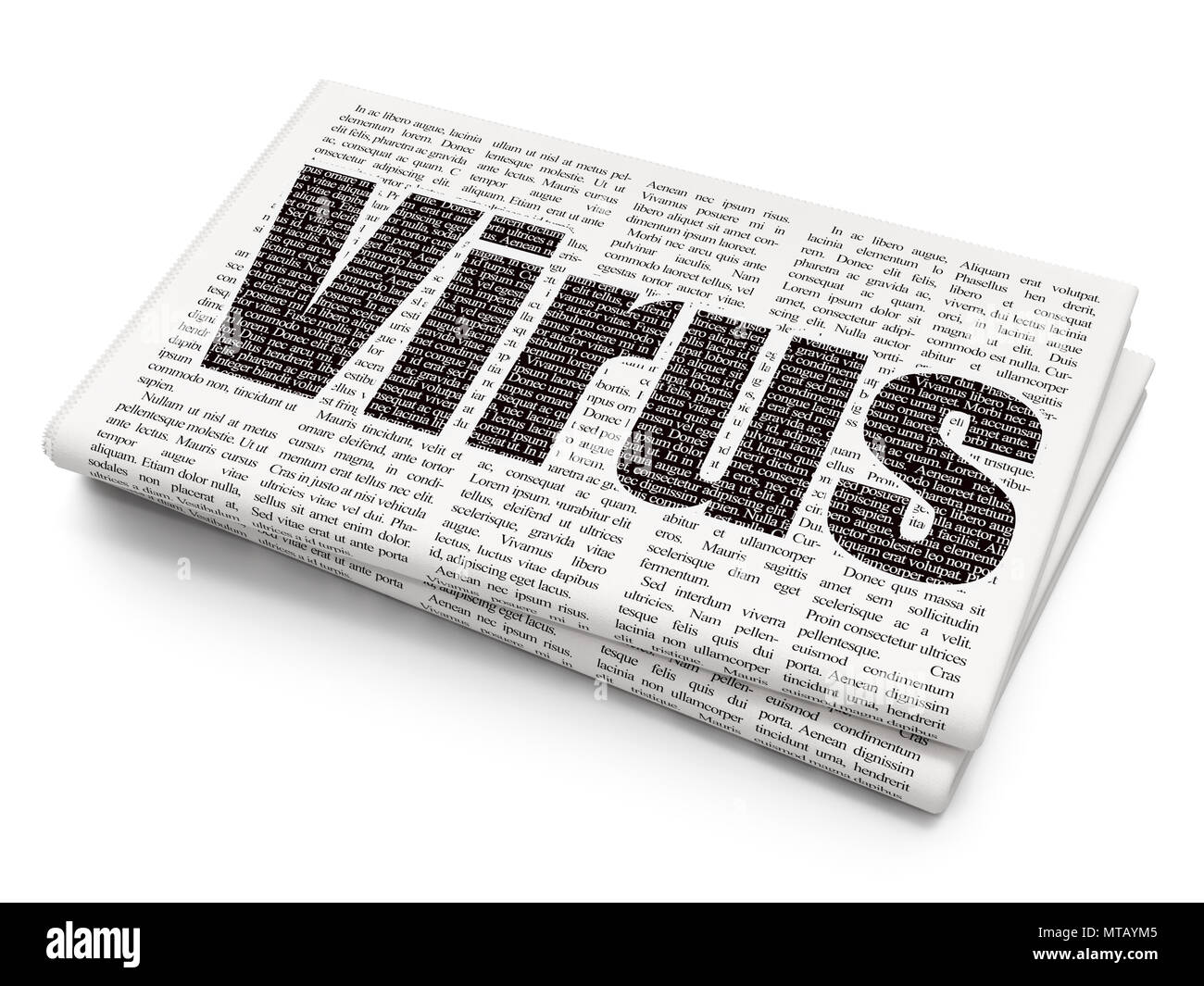 Protection concept: Virus on Newspaper background Stock Photo - Alamy