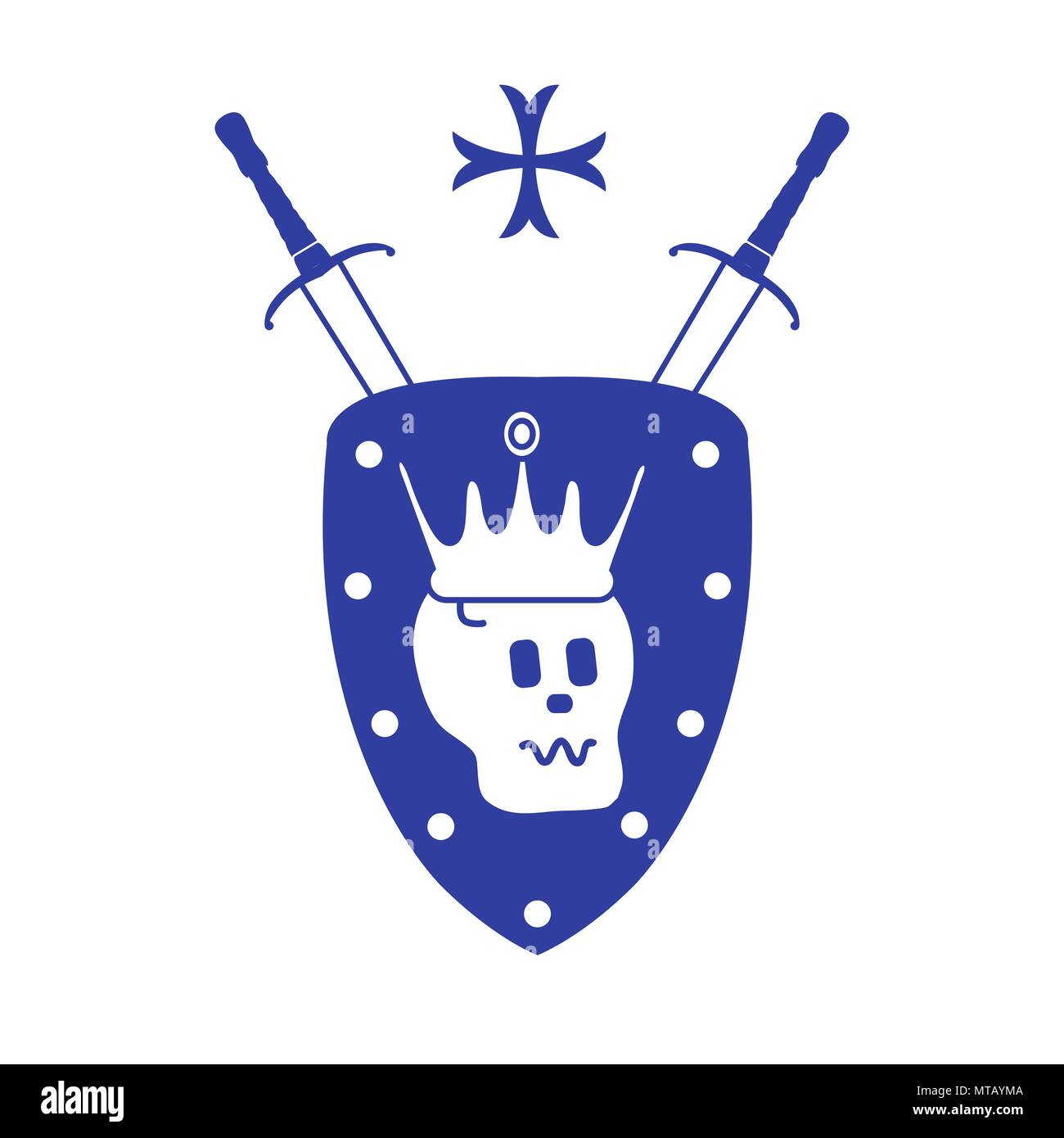 Ancient skull two sword Stock Vector Images - Alamy