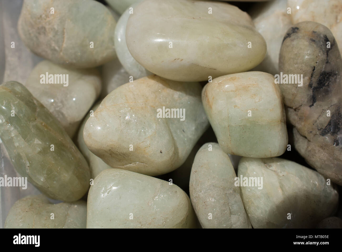 aquamarine (blue beryl) gem stone as natural mineral rock specimen ...