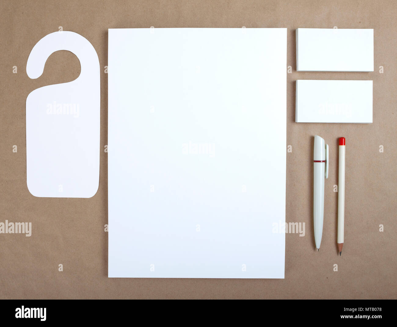 Blank Stationery on craft paper. Consist of Business cards, A4 ...