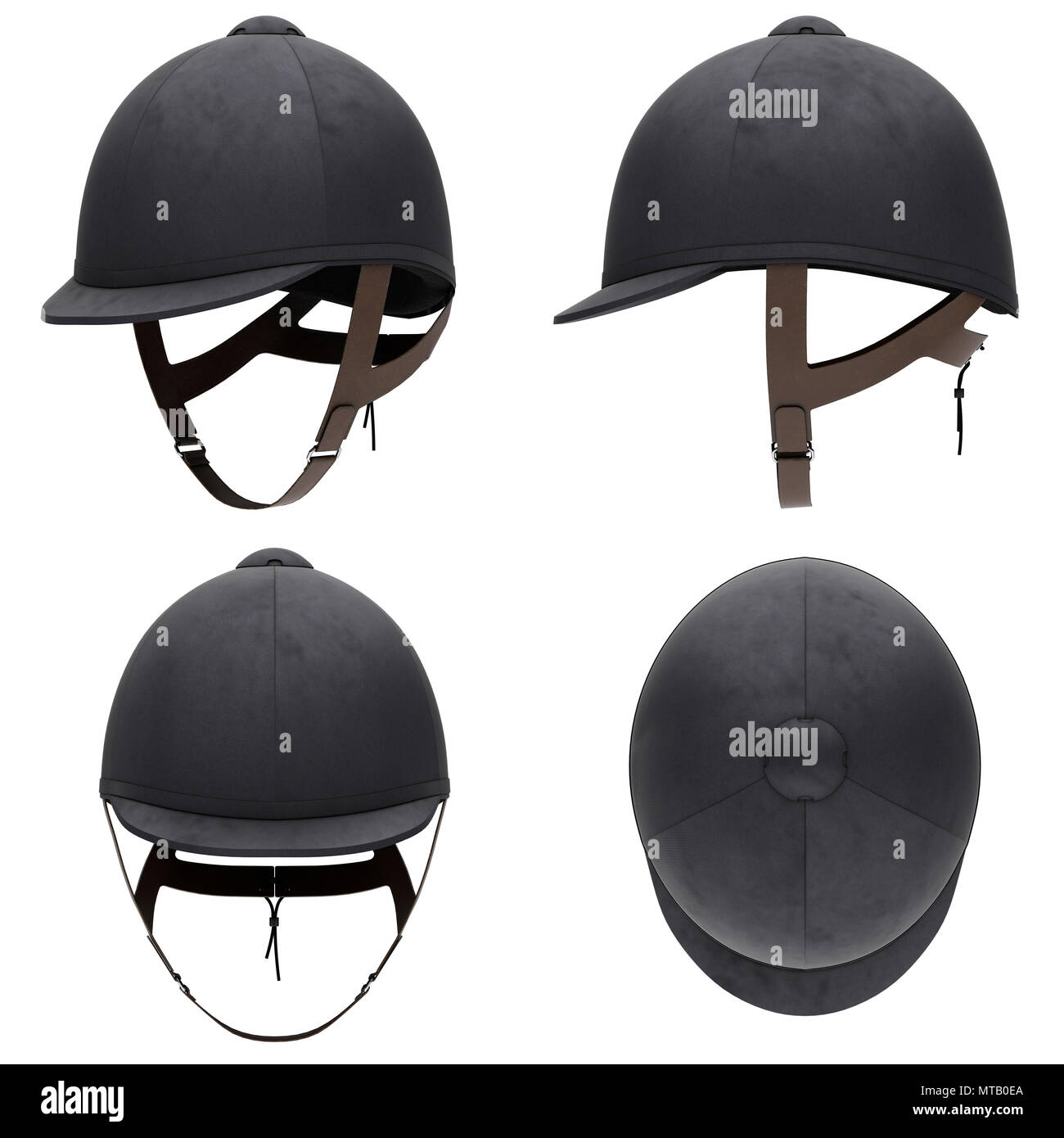 Set of Classic Jockey horseride helmets Stock Photo - Alamy