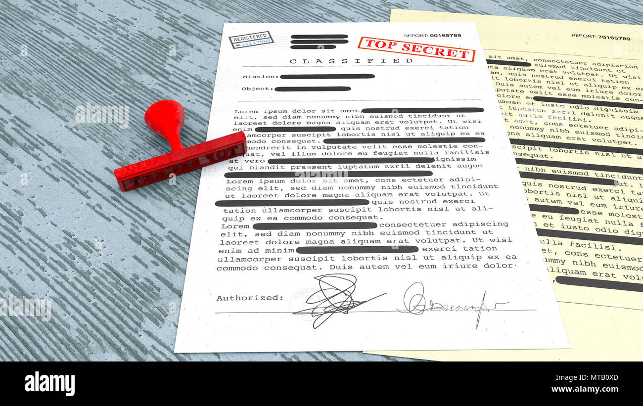 Top secret document, stamp, declassified, confidential information ...