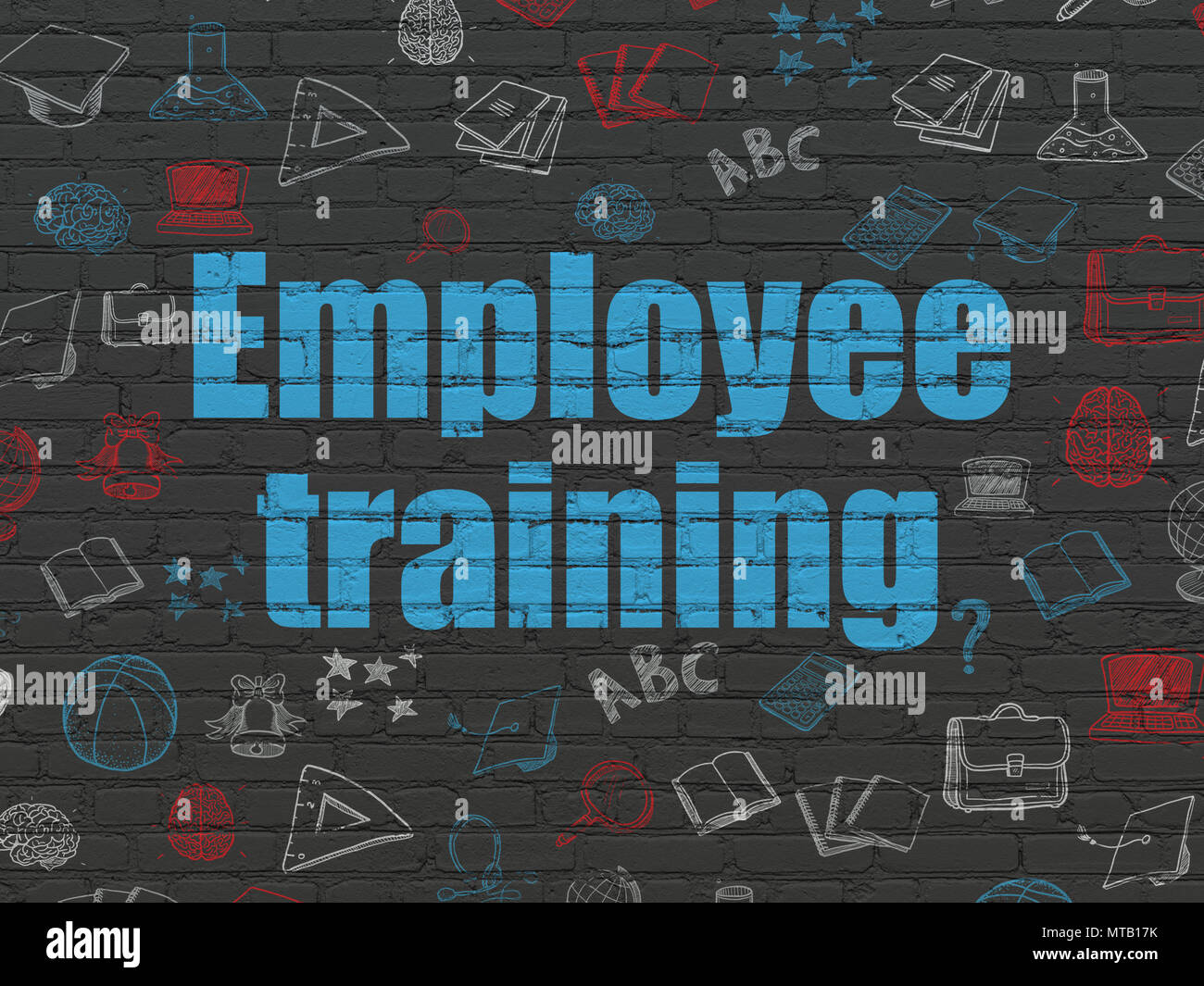 Education concept: Employee Training on wall background Stock Photo - Alamy