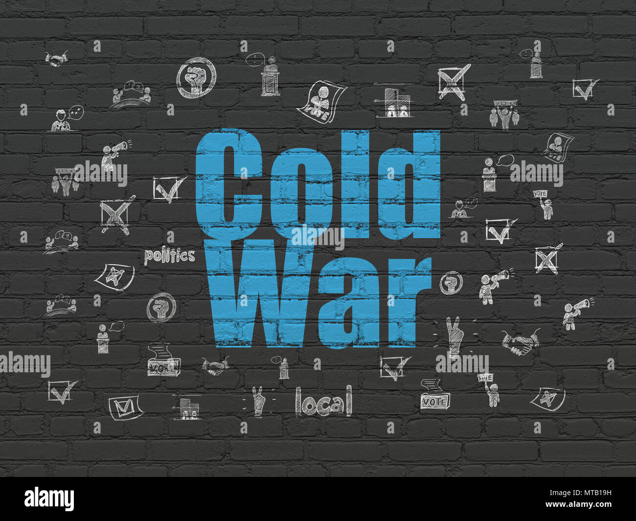 Political concept: Cold War on wall background Stock Photo - Alamy