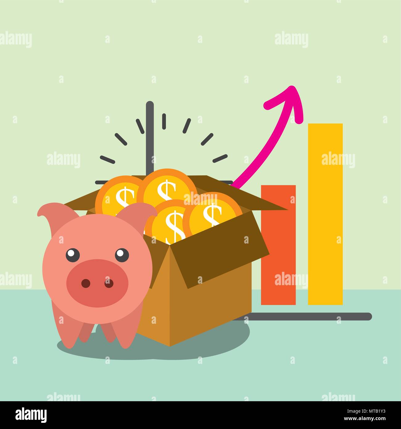 Gift box full money Stock Vector Images - Alamy