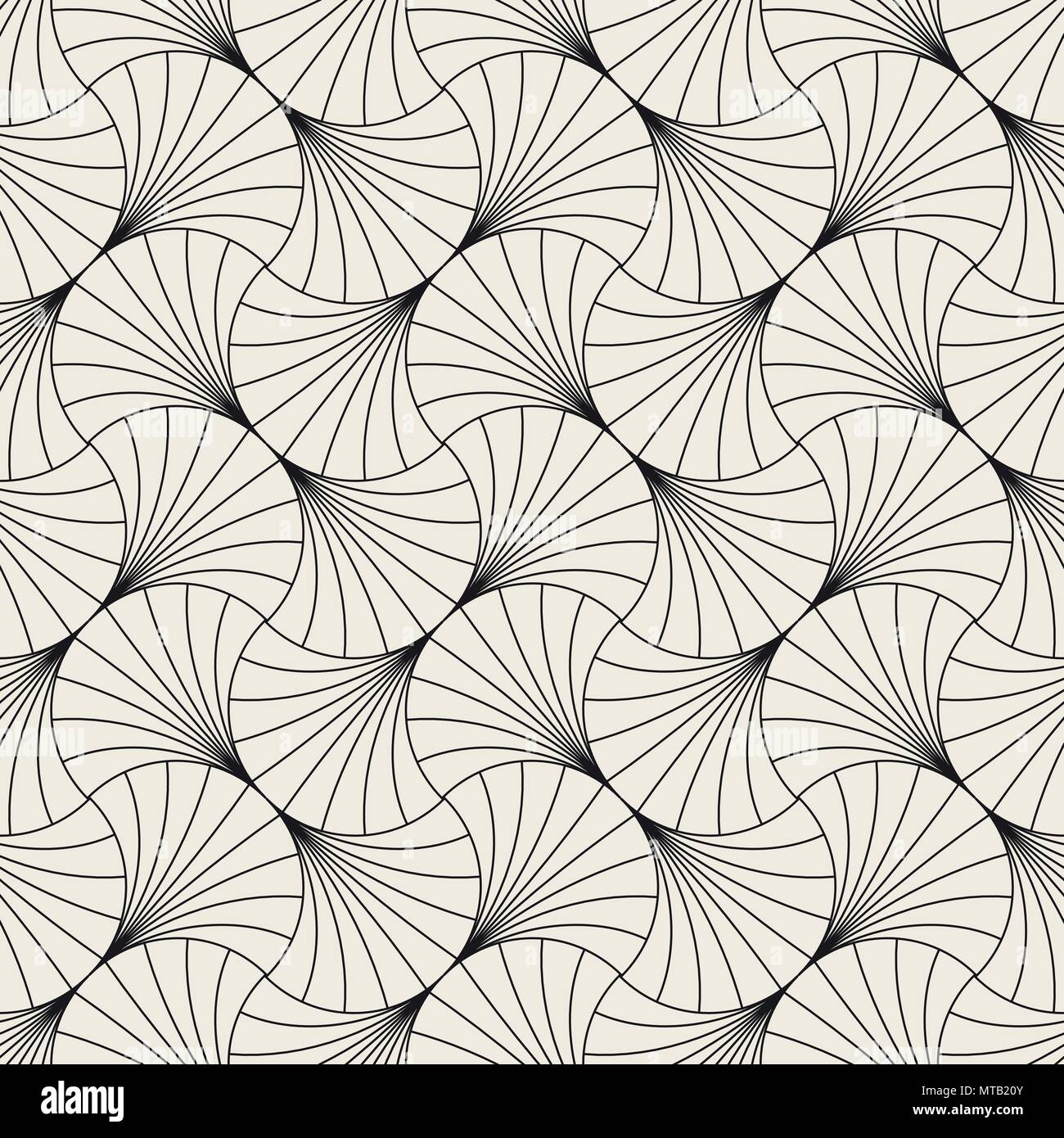 Vector seamless vintage pattern of overlapping arcs in art deco style ...