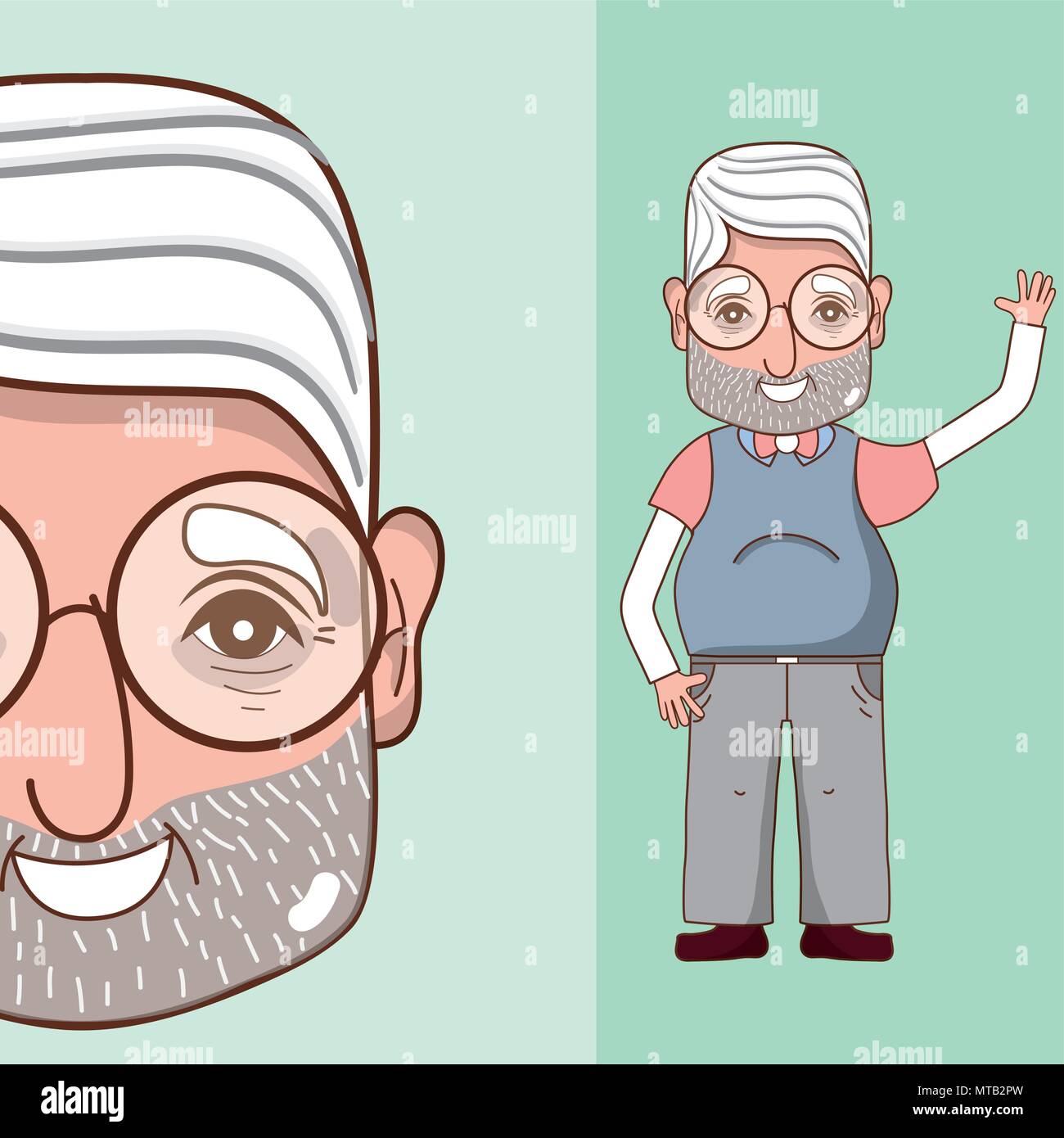 Cute grandfather cartoon Stock Vector Image & Art - Alamy