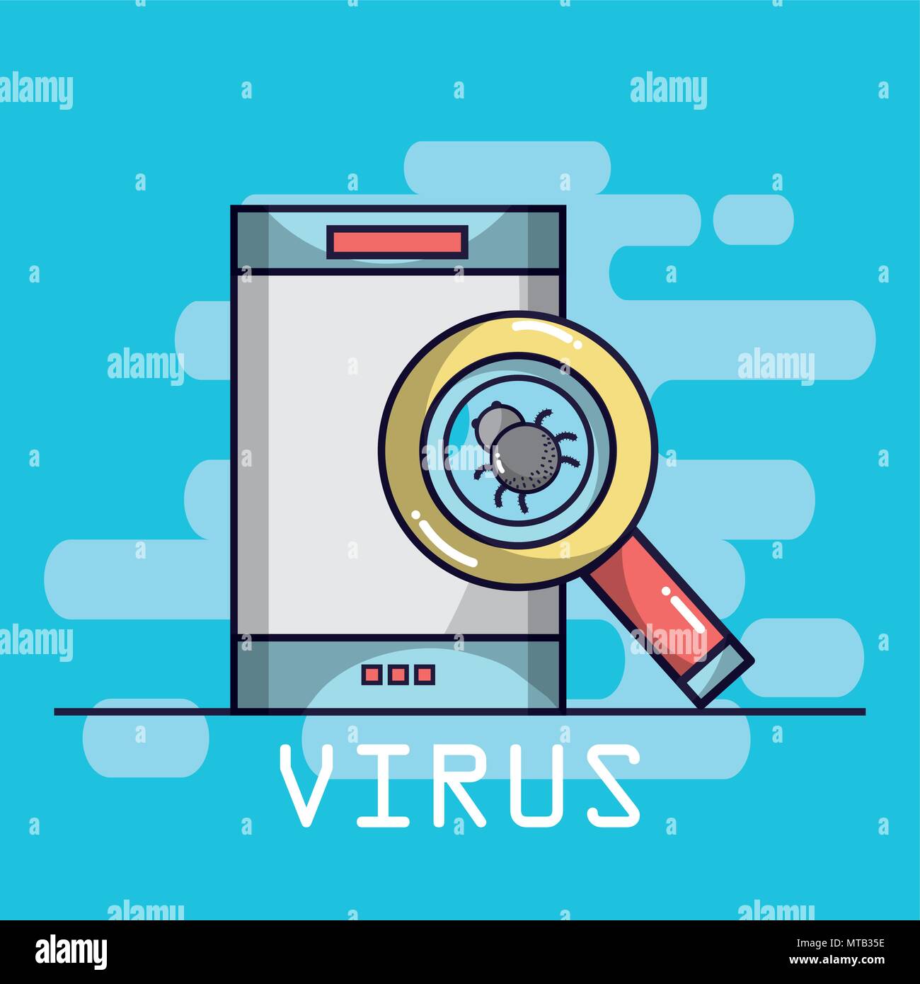 Detection bug illustration software Stock Vector Images - Alamy