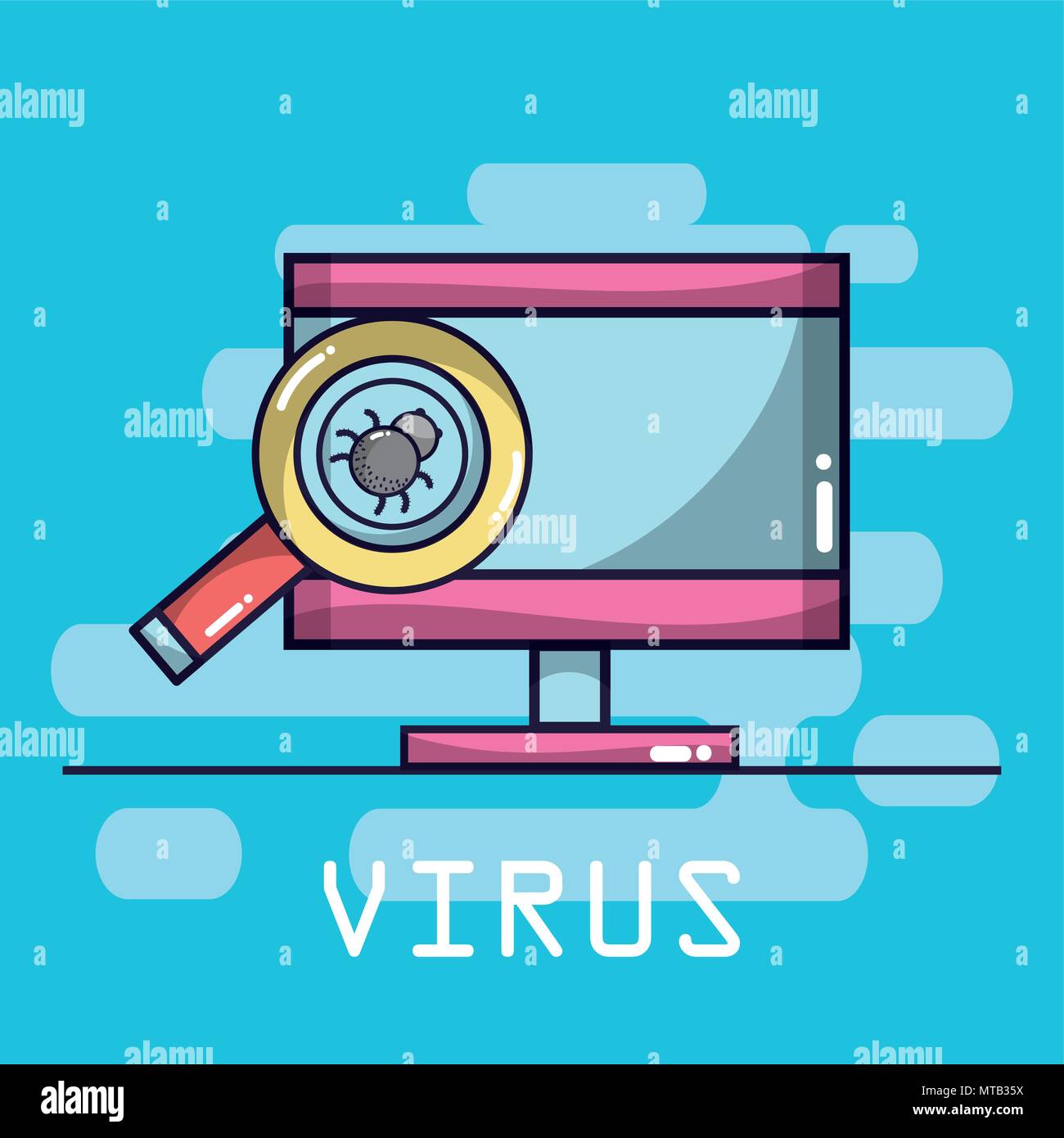 Detection bug illustration software Stock Vector Images - Alamy