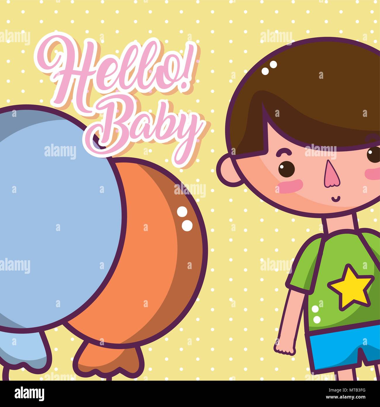 Hello baby cute card Stock Vector Image & Art - Alamy