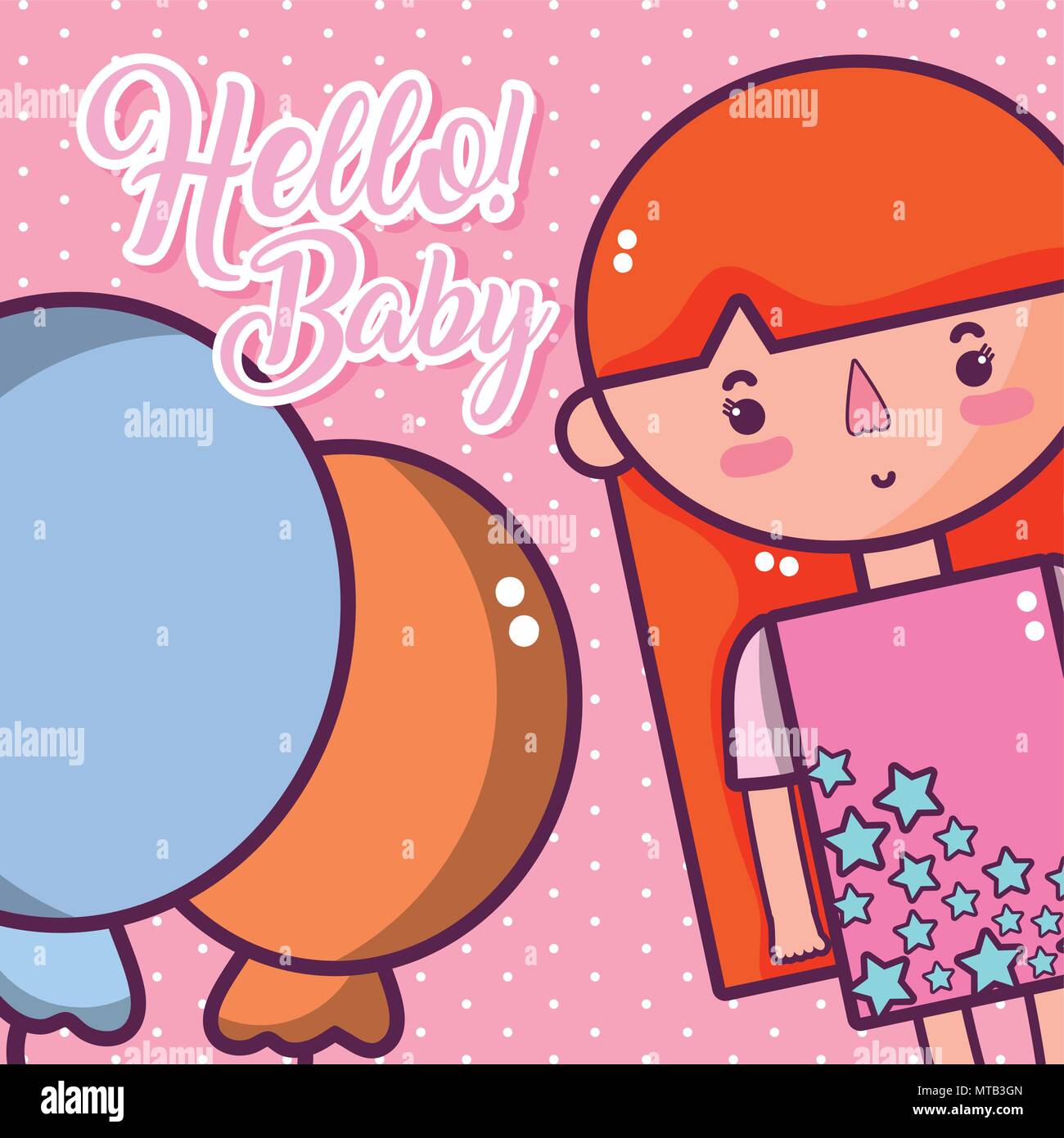 Hello baby cute card Stock Vector Image & Art - Alamy
