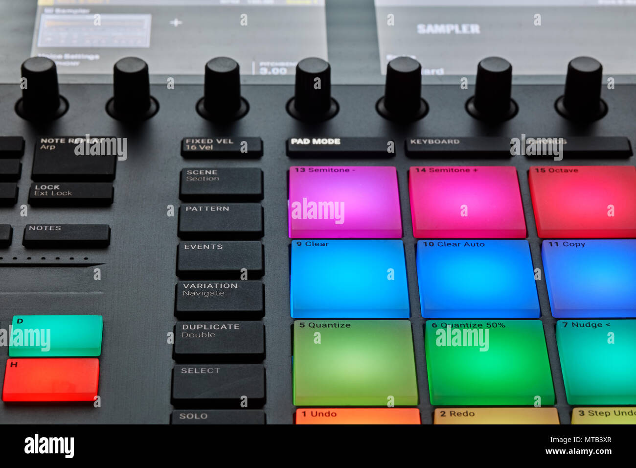 Close up view of professional studio sound recording device with ...