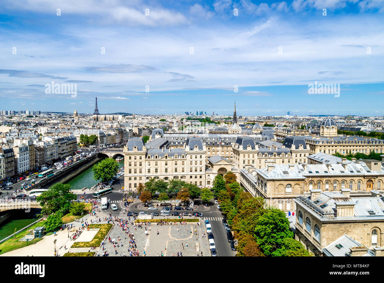 The breathtaking view of Paris from the top of one of the towers of ...