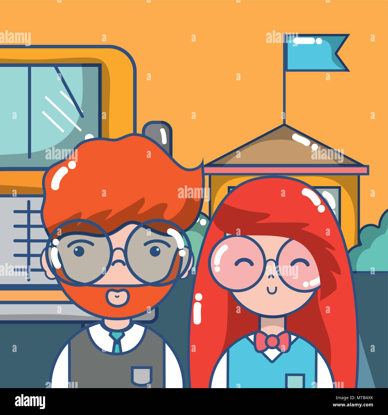 Elementary school cartoons Stock Vector Image & Art - Alamy