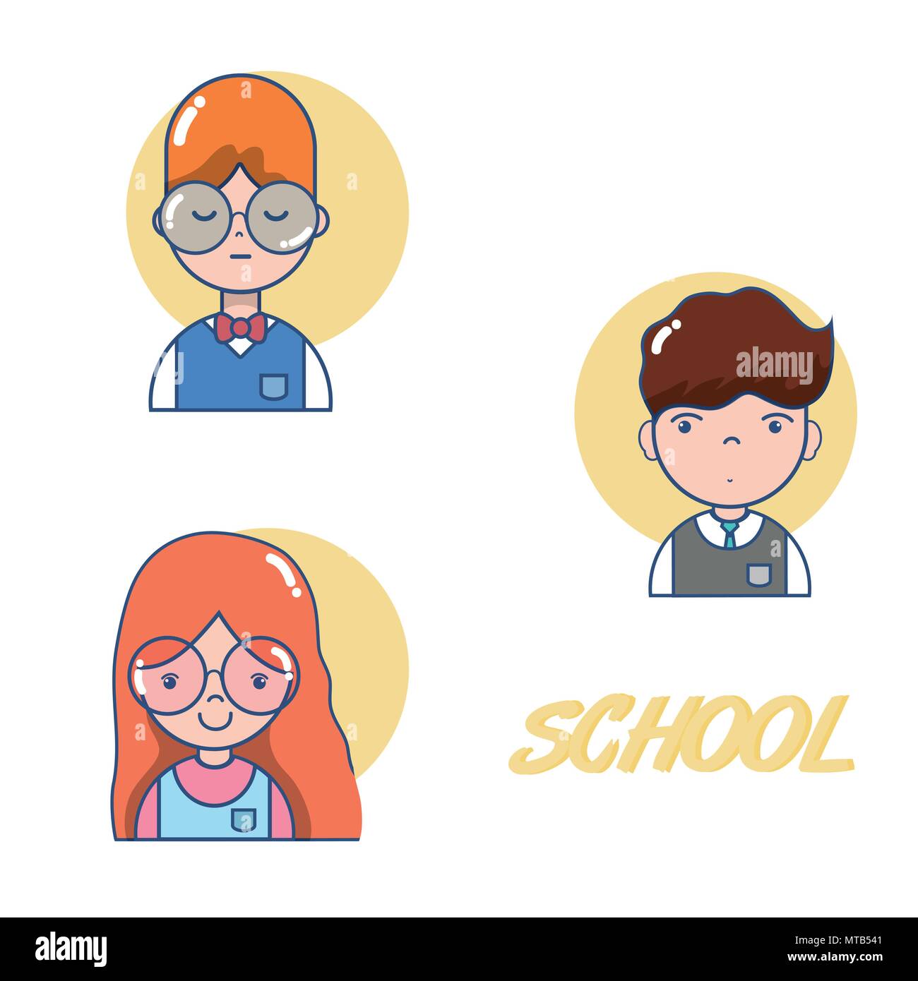 School students cartoon Stock Vector Image & Art - Alamy