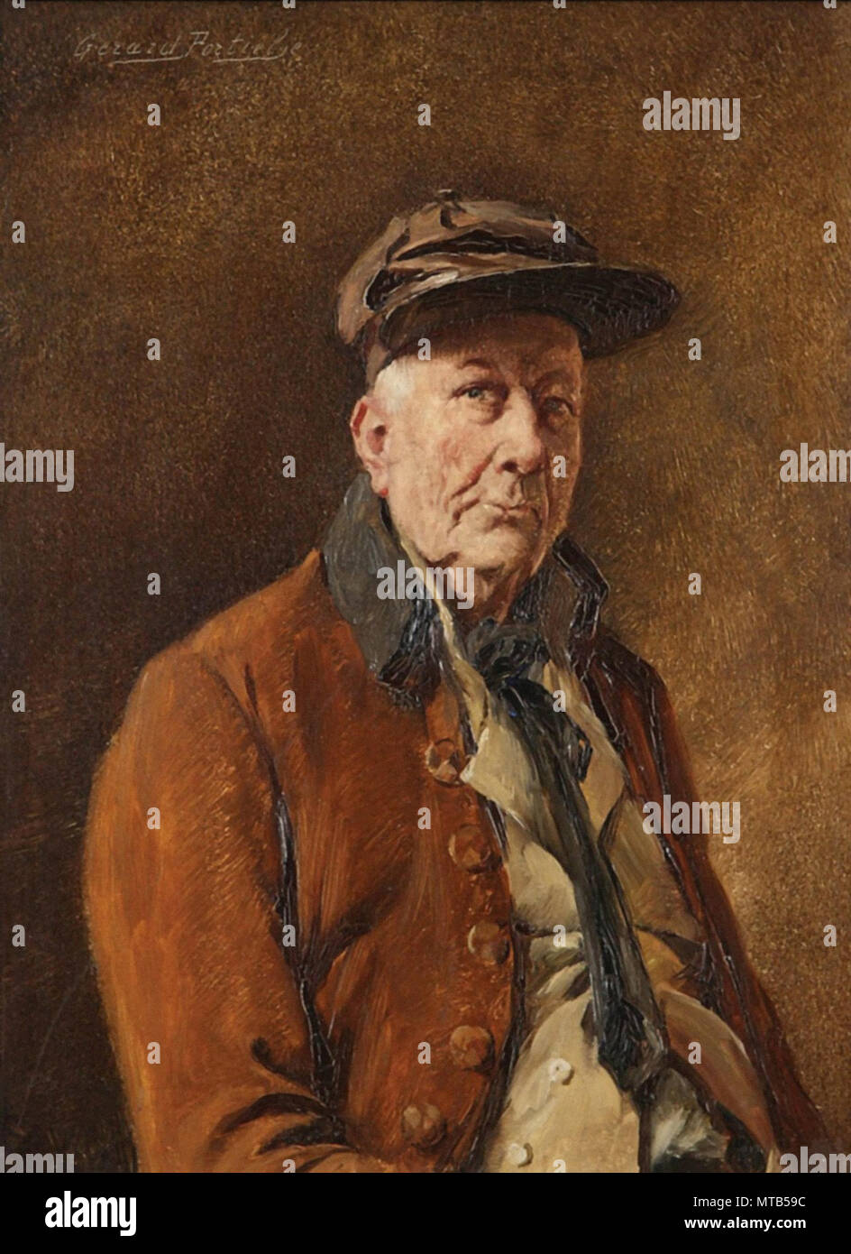 Portielje Gerard - Oude Man Met Pet Stock Photo - Alamy