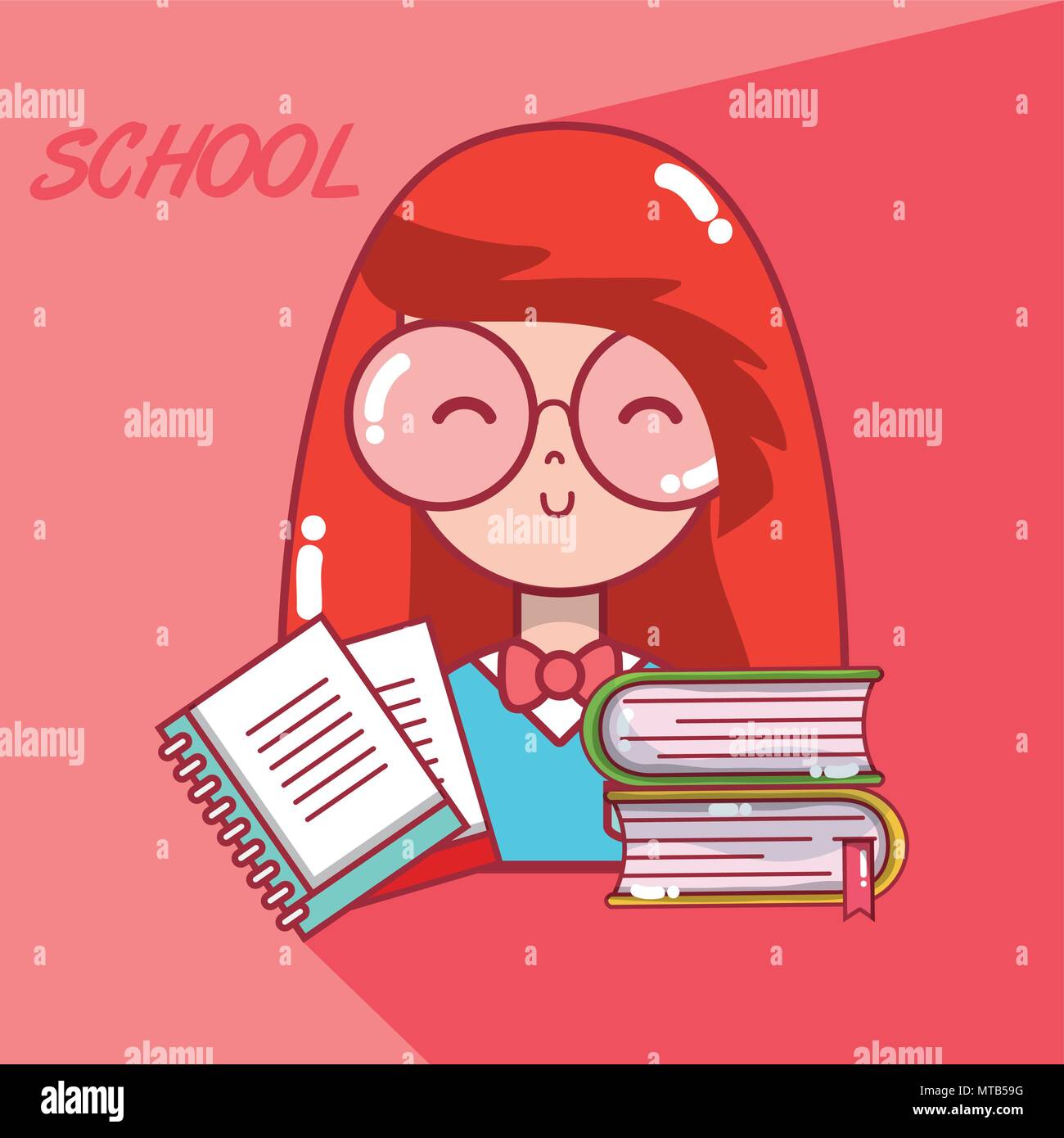 School student girl Stock Vector Image & Art - Alamy