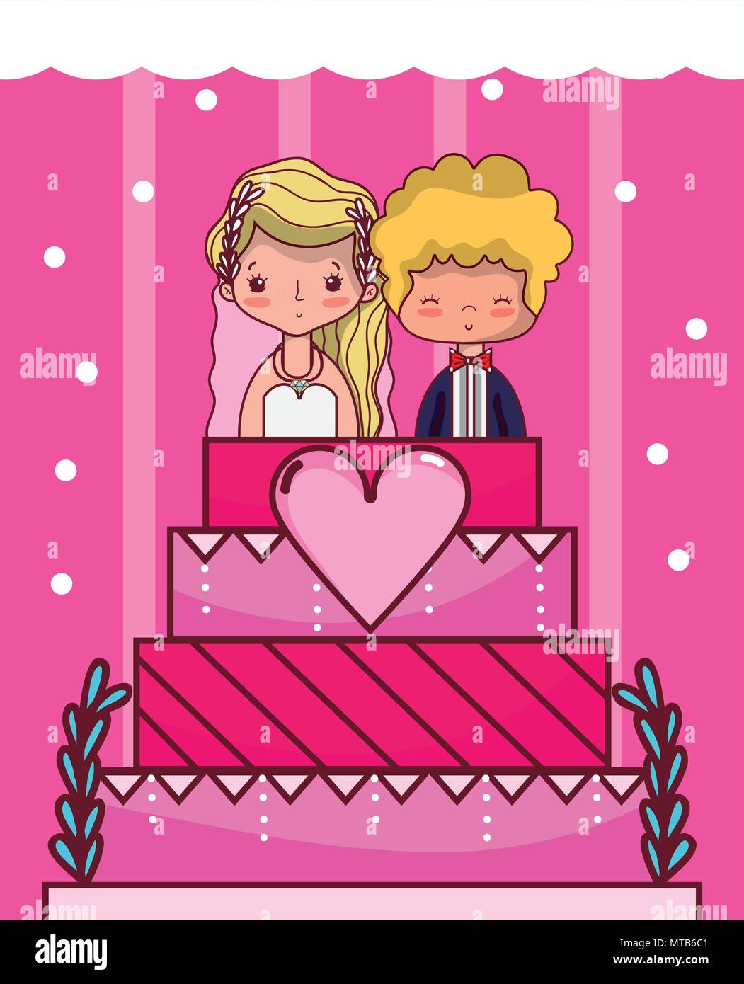 Cute and delicious wedding cake Stock Vector Image & Art - Alamy