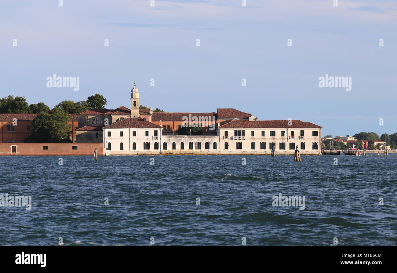 Island called San Servolo near Venice in Italy. The buildings were an ...