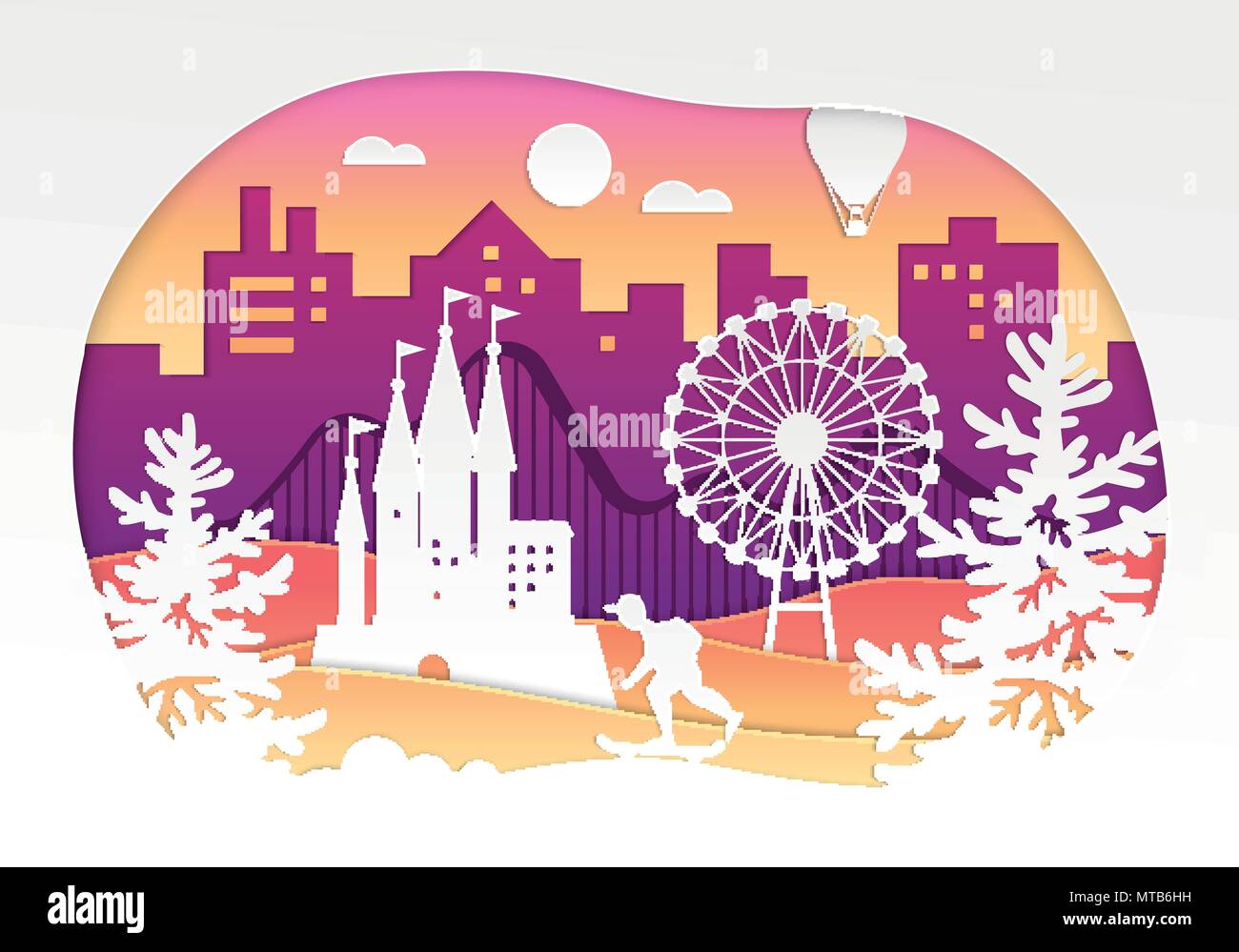 Theme park - vector paper cut illustration Stock Vector Image & Art - Alamy