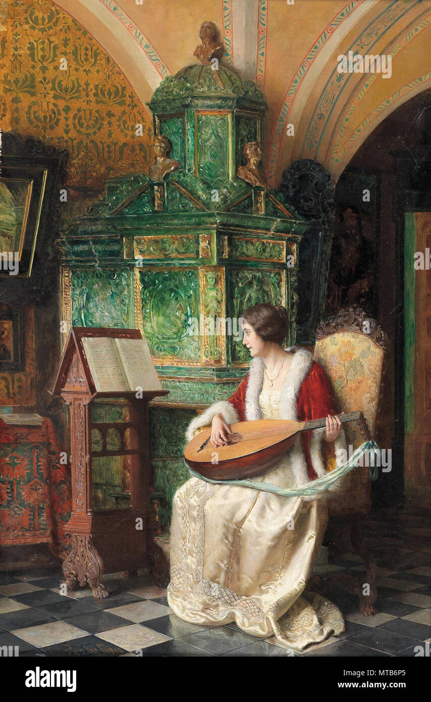 Probst Carl - the Lute Player Stock Photo - Alamy