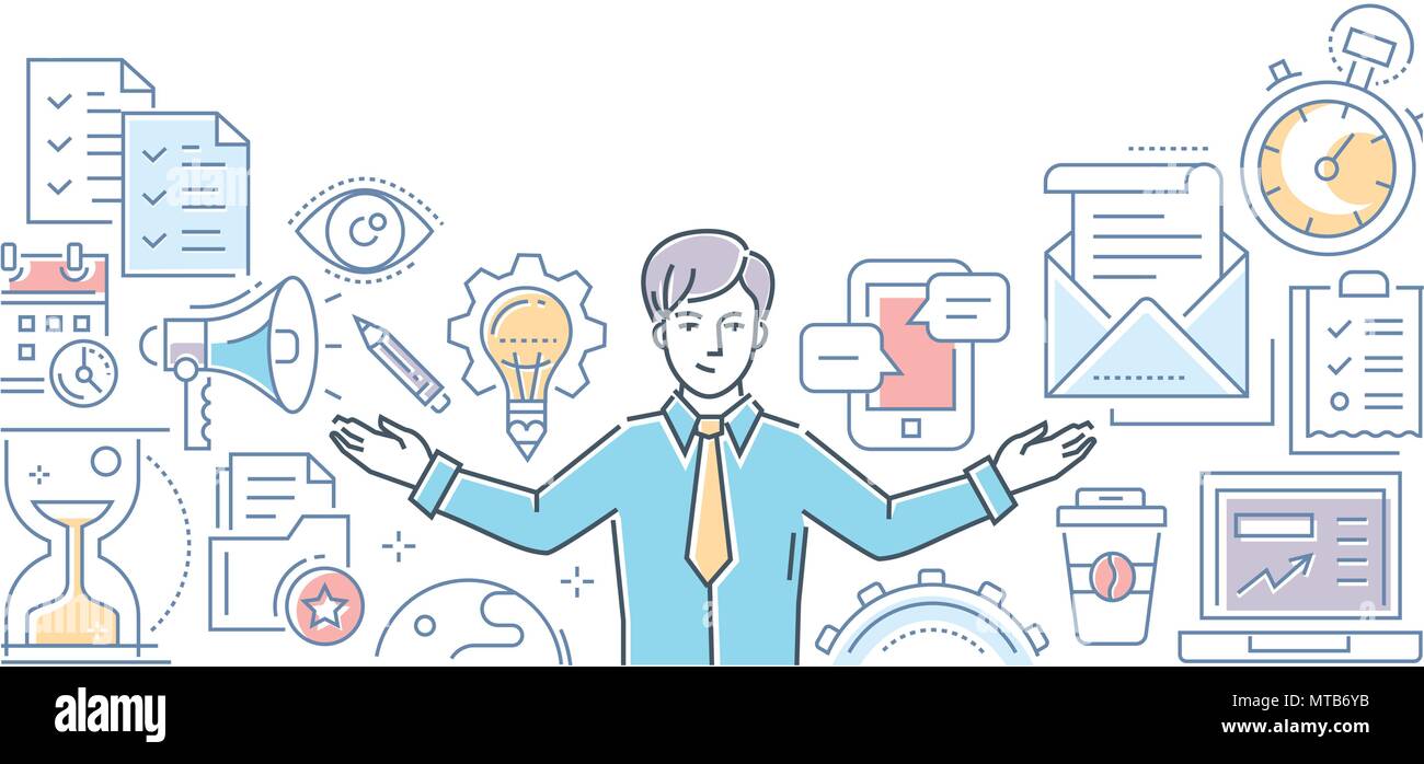 Efficient multitasking Stock Vector Images - Alamy