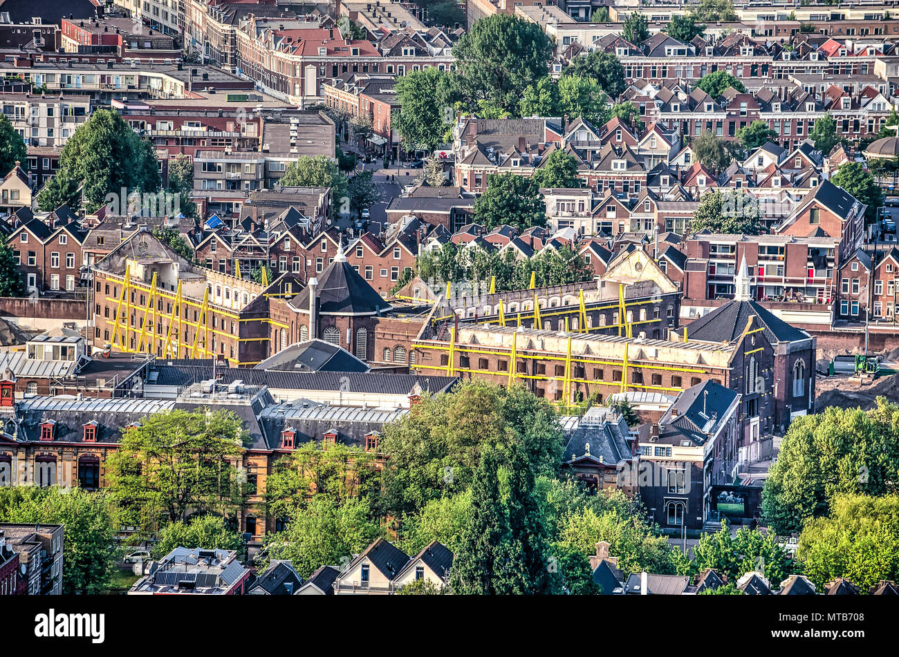 Rotterdam, The Netherlands, May 11, 2018: aerial view of construction ...