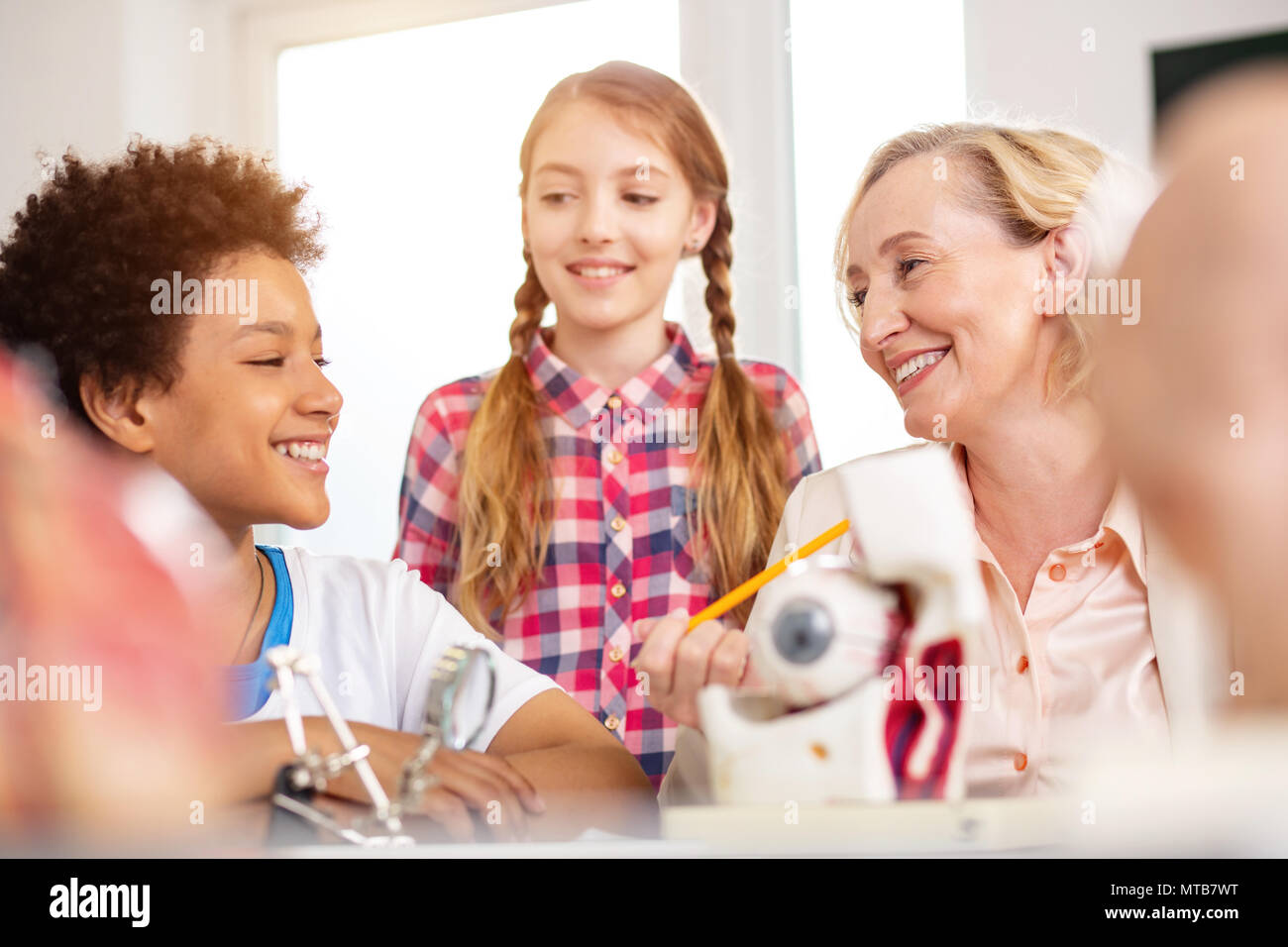 Teacher students happy joy class hi-res stock photography and images ...